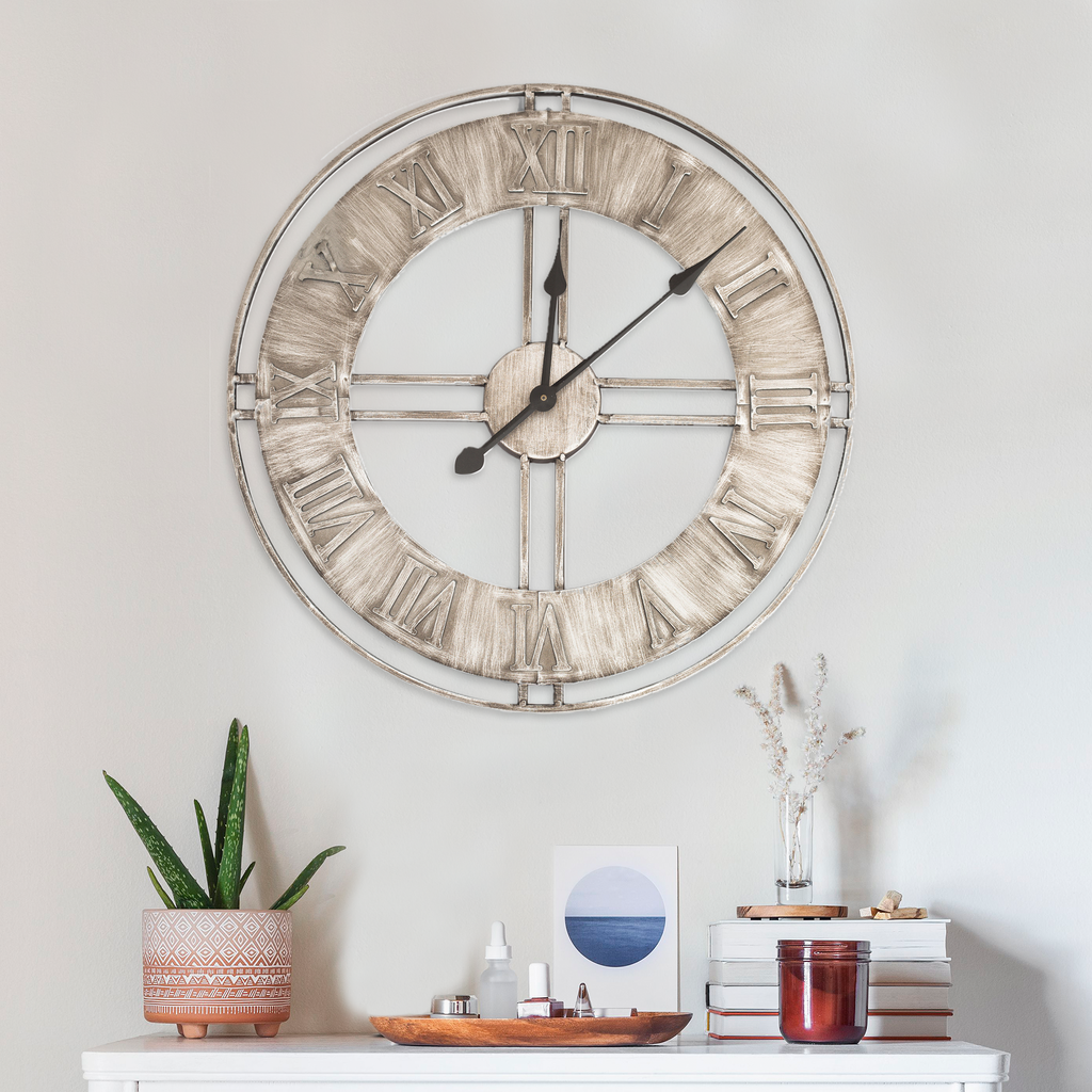 Rustic Metal Industrial Wall Clock, 20" – Wall Charmers