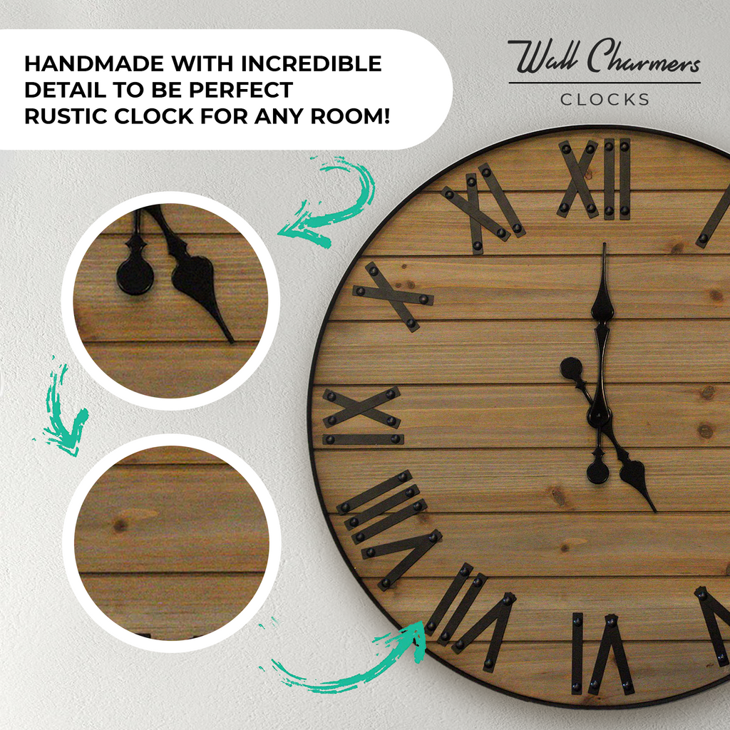 Rustic Clock, 24" – Wall Charmers