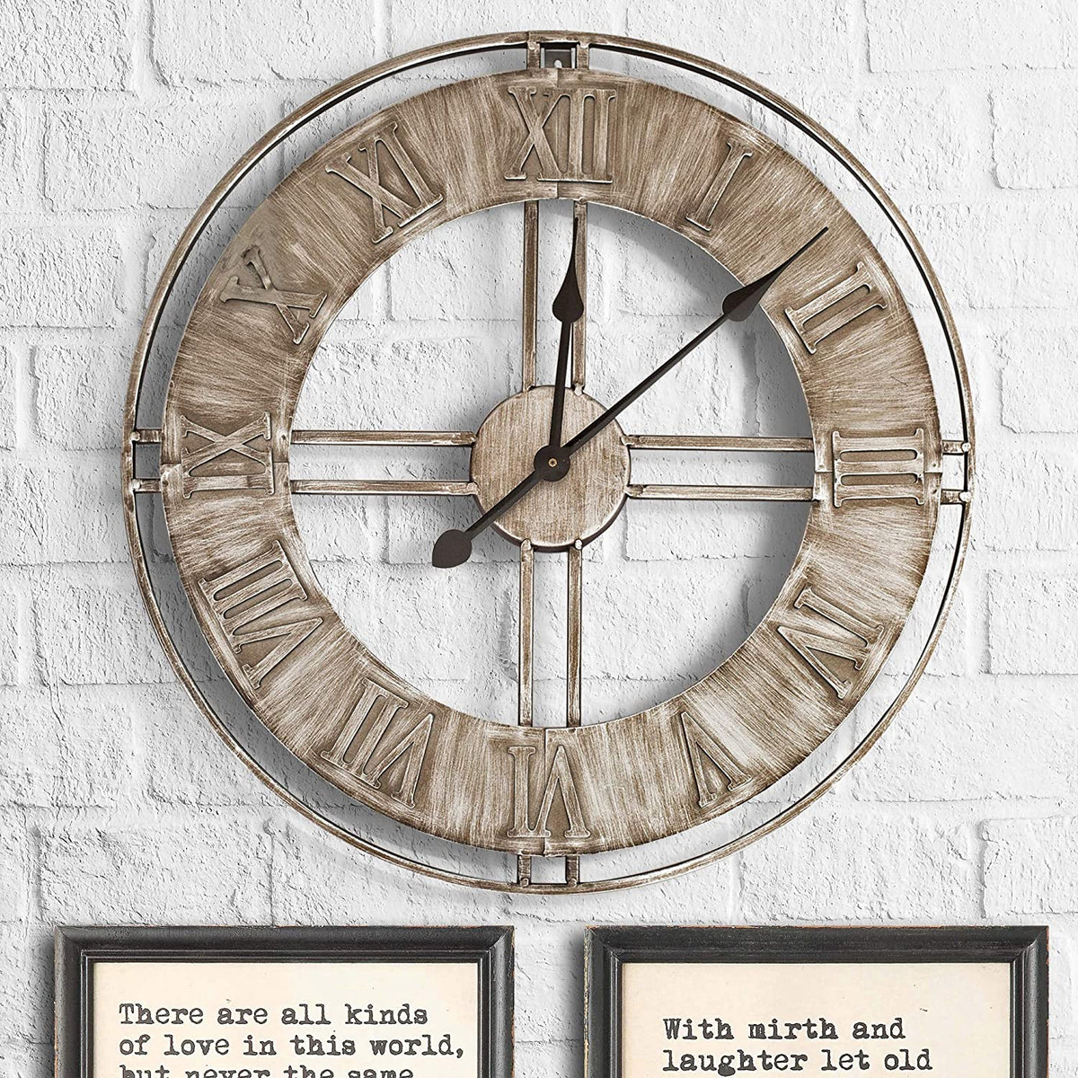 Rustic Metal Industrial Wall Clock, 20" – Wall Charmers